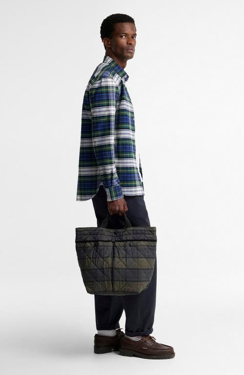 BARBOUR tartan liddesdale quilted tote bag